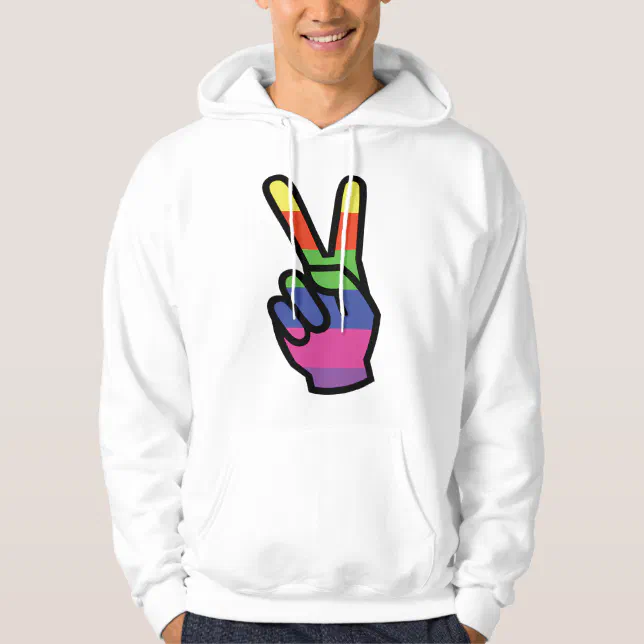 Peace hand sign hoodie | Zazzle