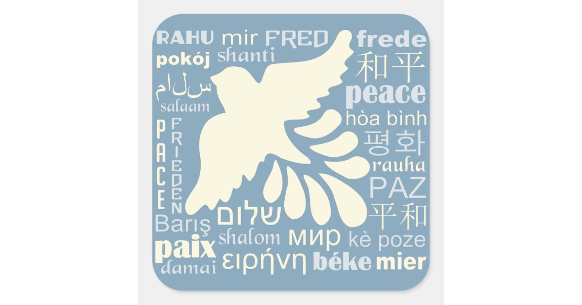 PEACE in many languages stickers | Zazzle