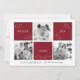 Peace Joy Love Maroon Photo Collage Holiday Card | Zazzle