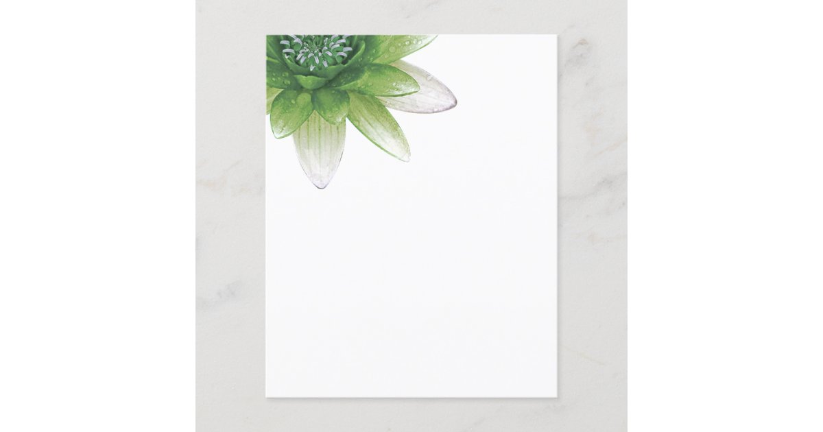 Peace l Beautiful Green Lotus Flower/Water Lily Flyer | Zazzle