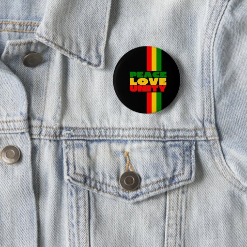 Peace, Leve, Unity, Reggae Button | Zazzle
