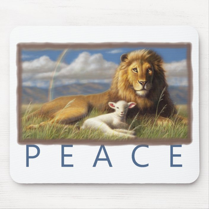 Peace Lion and Lamb mousepad | Zazzle.com