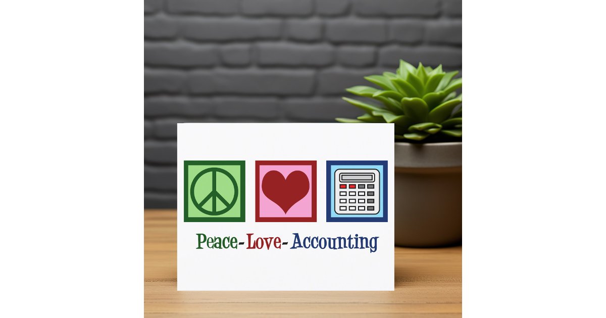 Peace Love Accounting Accountant Office Holiday Card | Zazzle