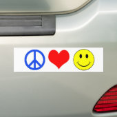 Peace, Love and Happiness bumper sticker | Zazzle