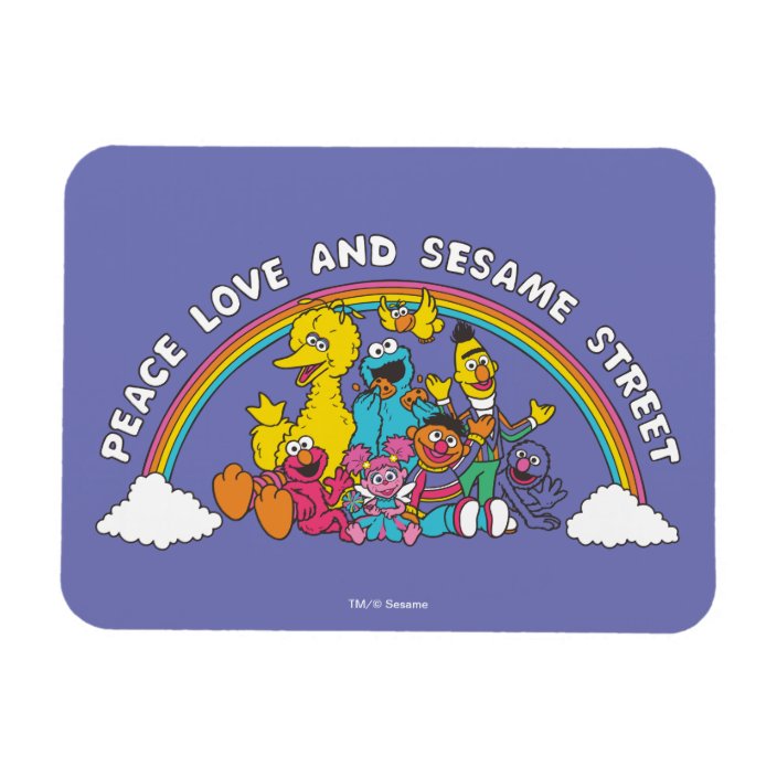 Peace, Love and Sesame Street Magnet | Zazzle.com