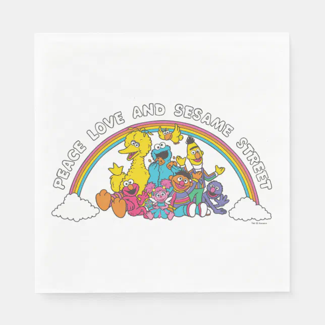 Peace, Love and Sesame Street Napkins | Zazzle