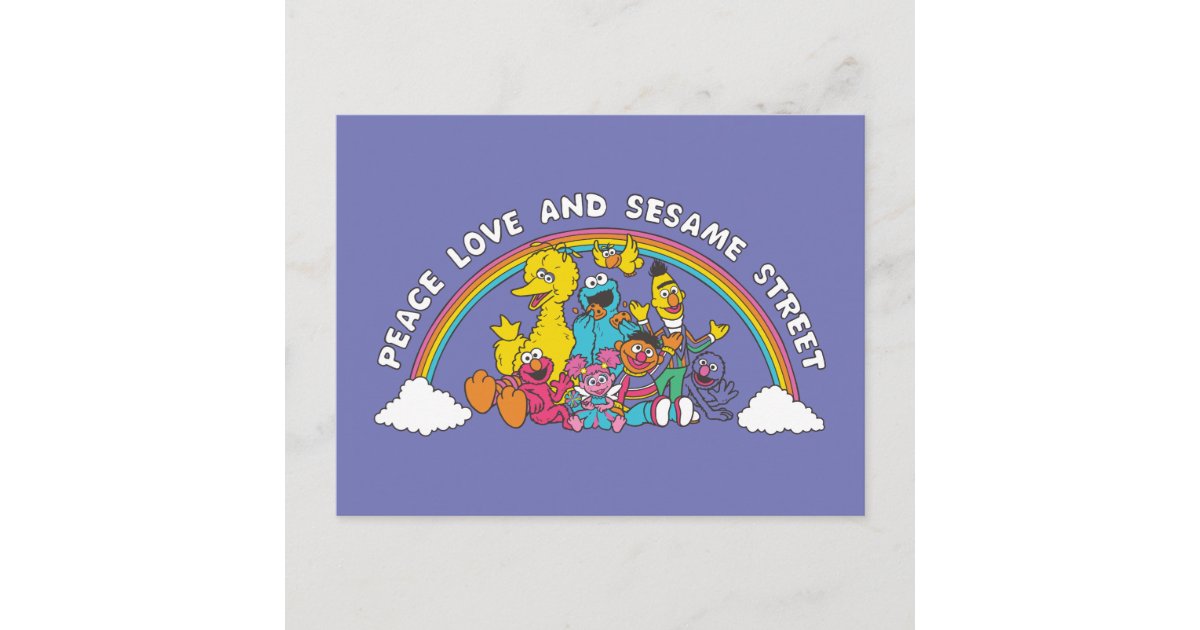 Peace, Love and Sesame Street Postcard | Zazzle
