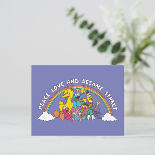 Peace, Love and Sesame Street Postcard | Zazzle