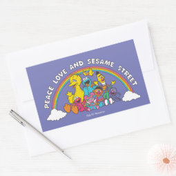 Peace, Love and Sesame Street Rectangular Sticker | Zazzle