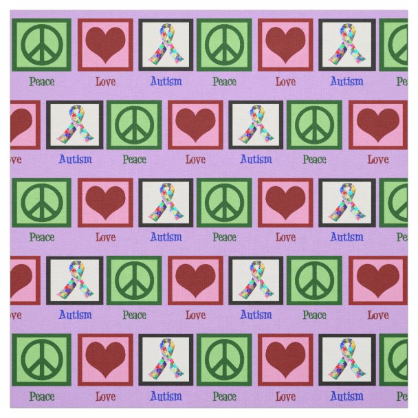 Autism Love Fabric | Zazzle