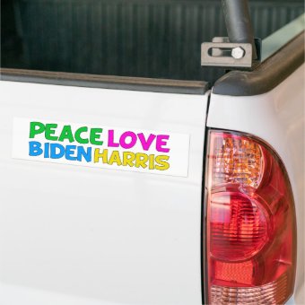 Peace Love Biden Harris 2024 Election Bumper Sticker | Zazzle