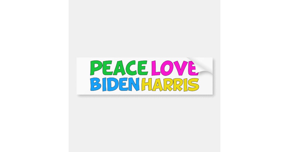 Peace Love Biden Harris 2024 Election Bumper Sticker | Zazzle