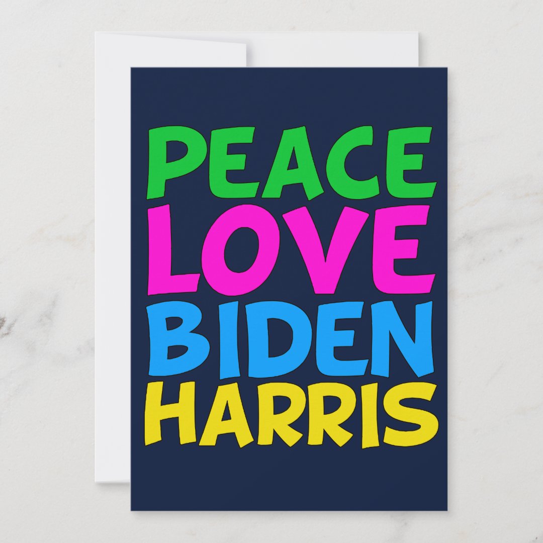 Peace Love Biden Harris Holiday Card | Zazzle