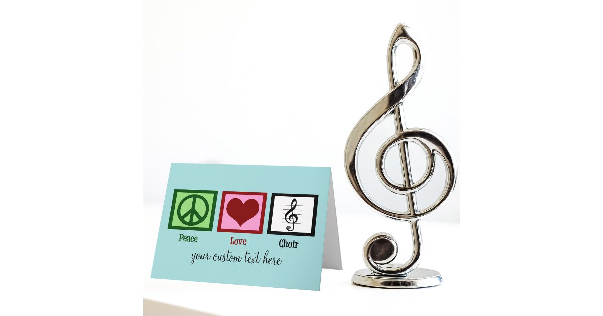Peace Love Choir Cute Custom Chorale Christmas Holiday Card | Zazzle