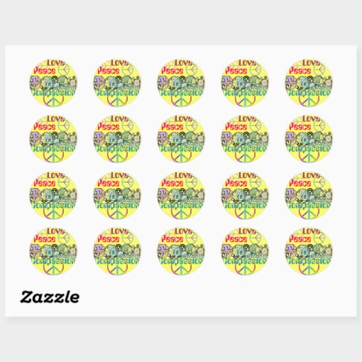 Peace Love Compassion Sticker | Zazzle