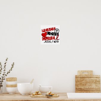 Peace Love Cure AIDS HIV Poster | Zazzle