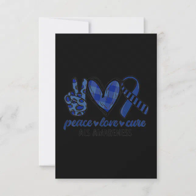 Peace Love Cure ALS Awareness Card | Zazzle