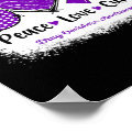 Peace Love Cure Drug Overdose Awareness Purple Rib Poster | Zazzle