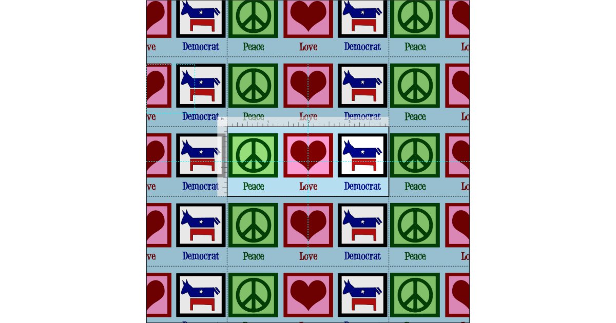 Peace Love Democrat Fabric | Zazzle