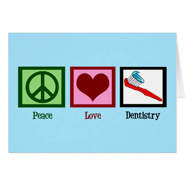 Peace Love Dentistry Dentist Office Holiday Card | Zazzle