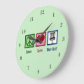 Peace Love Disc Golf Large Clock | Zazzle