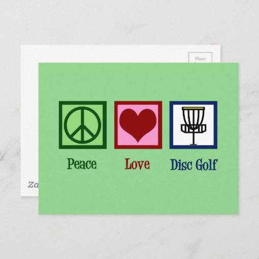 Peace Love Disc Golf Postcard | Zazzle
