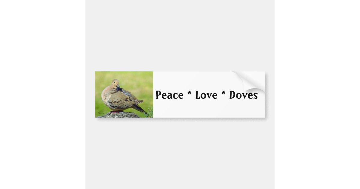 Peace Love Doves Birds Bumper Sticker | Zazzle