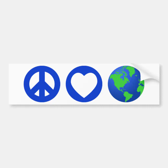 Peace Love Earth Bumper Sticker | Zazzle