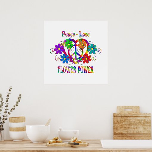 Peace Love Flower Power Poster | Zazzle