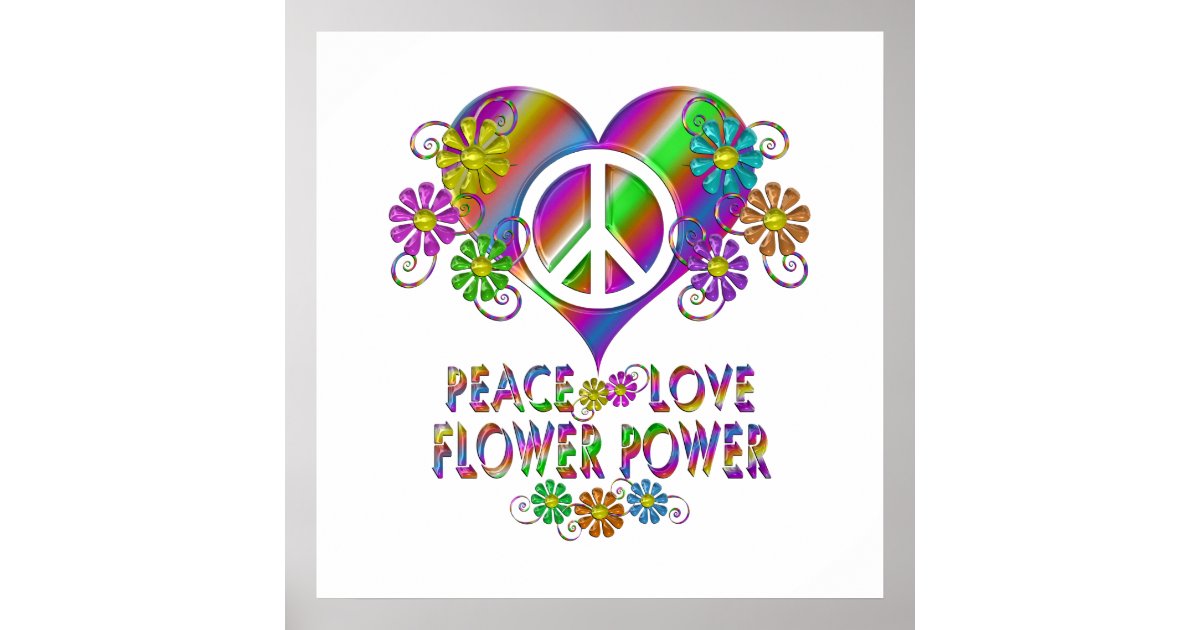 Peace Love Flower Power Poster | Zazzle