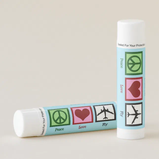 Peace Love Fly - Airplane Custom Lip Balm | Zazzle