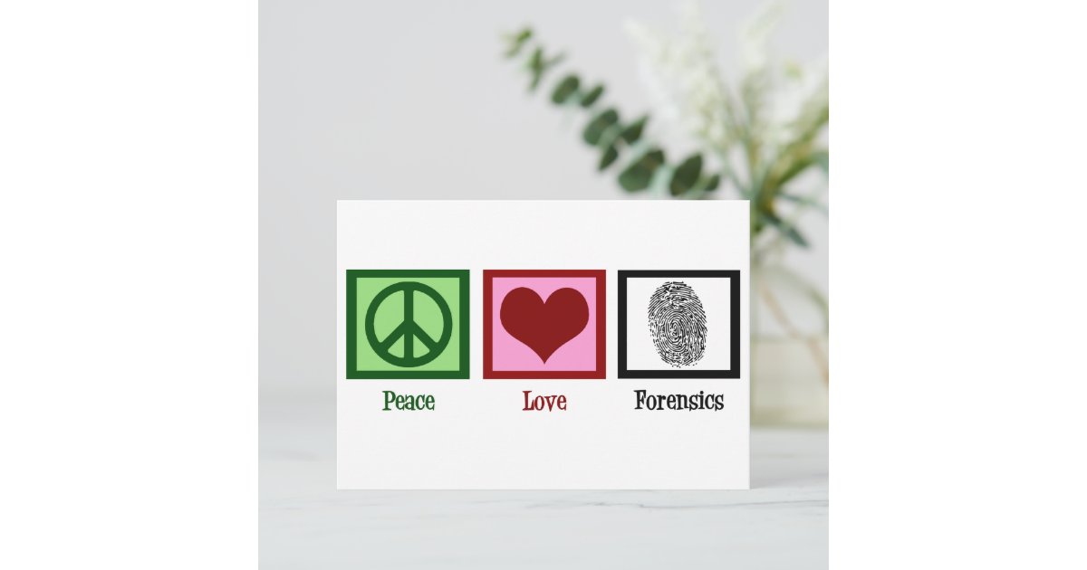Peace Love Forensics Department Forensic Lab Card | Zazzle