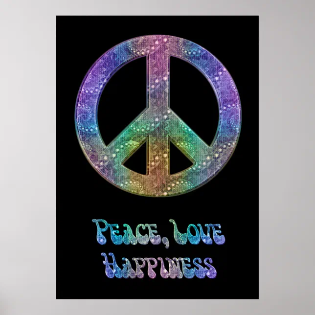 Peace Love Happiness Poster | Zazzle