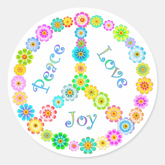 Peace Love Joy Classic Round Sticker | Zazzle.com