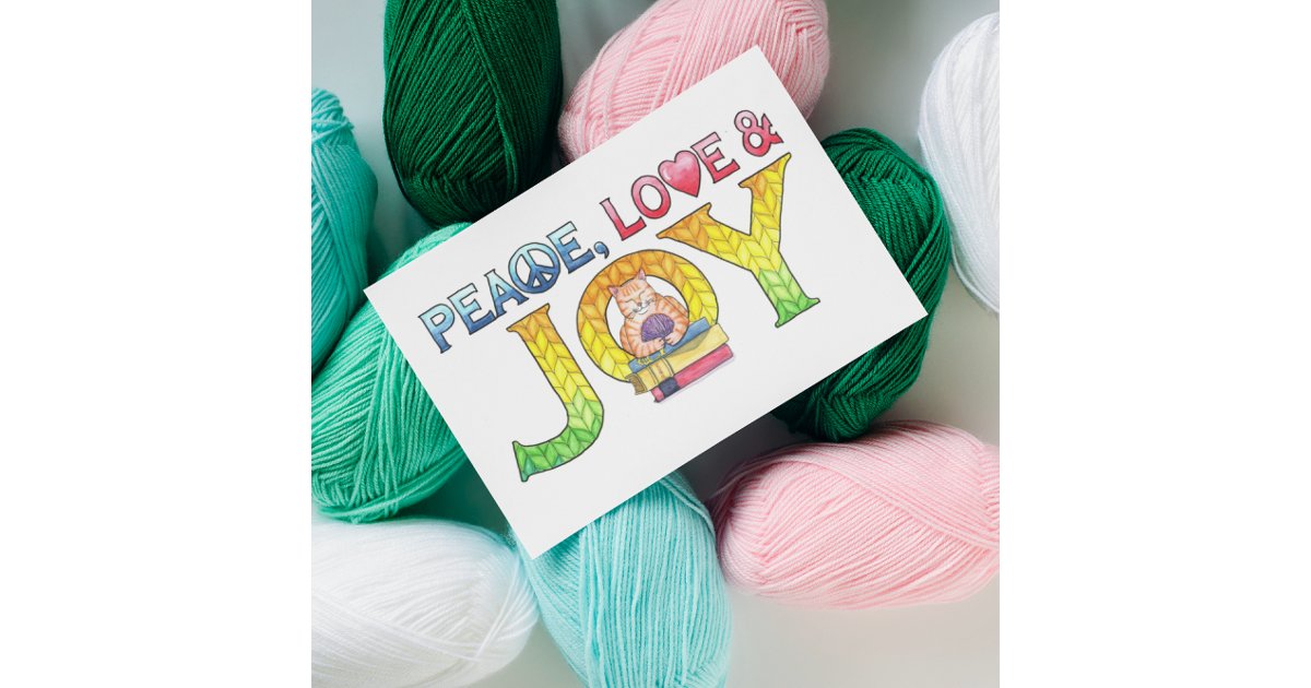 Peace, Love & Joy Inspirational Postcard | Zazzle