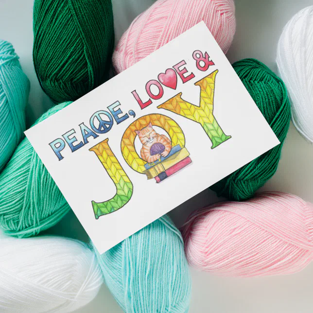 Peace, Love & Joy Inspirational Postcard | Zazzle