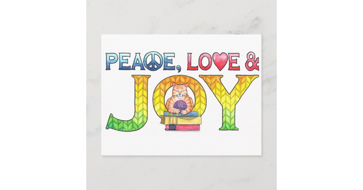 Peace, Love & Joy Inspirational Postcard | Zazzle