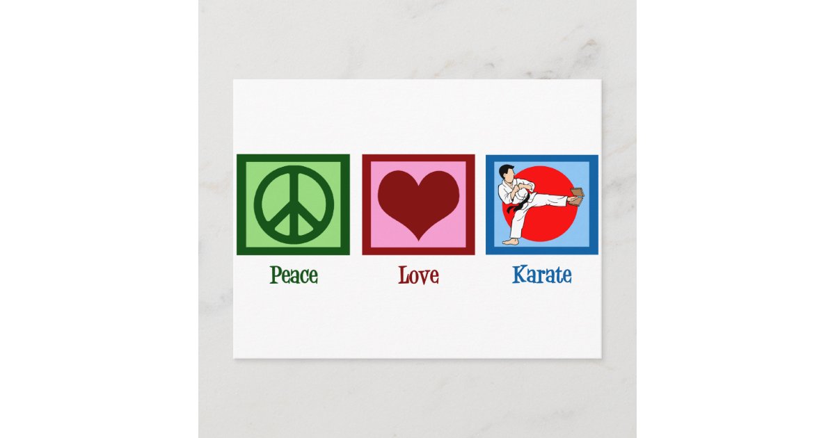 Peace Love Karate Postcard | Zazzle