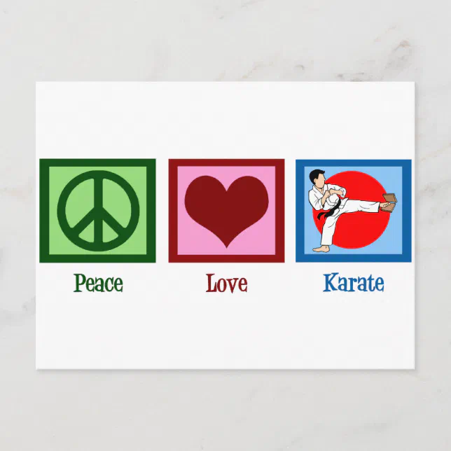 Peace Love Karate Postcard | Zazzle