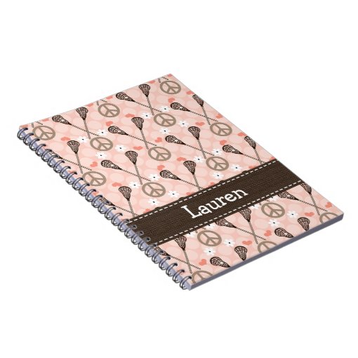 Peace Love Lacrosse Lax Spiral Notebook Journal | Zazzle