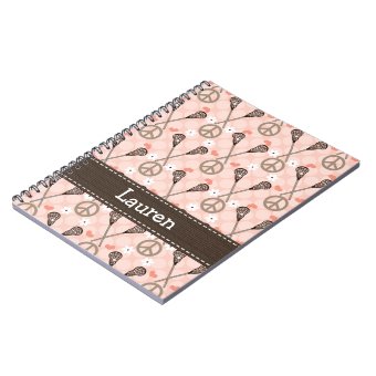 Peace Love Lacrosse Lax Spiral Notebook Journal | Zazzle