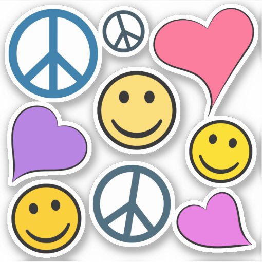 Peace Love Laugh Cute Sticker | Zazzle