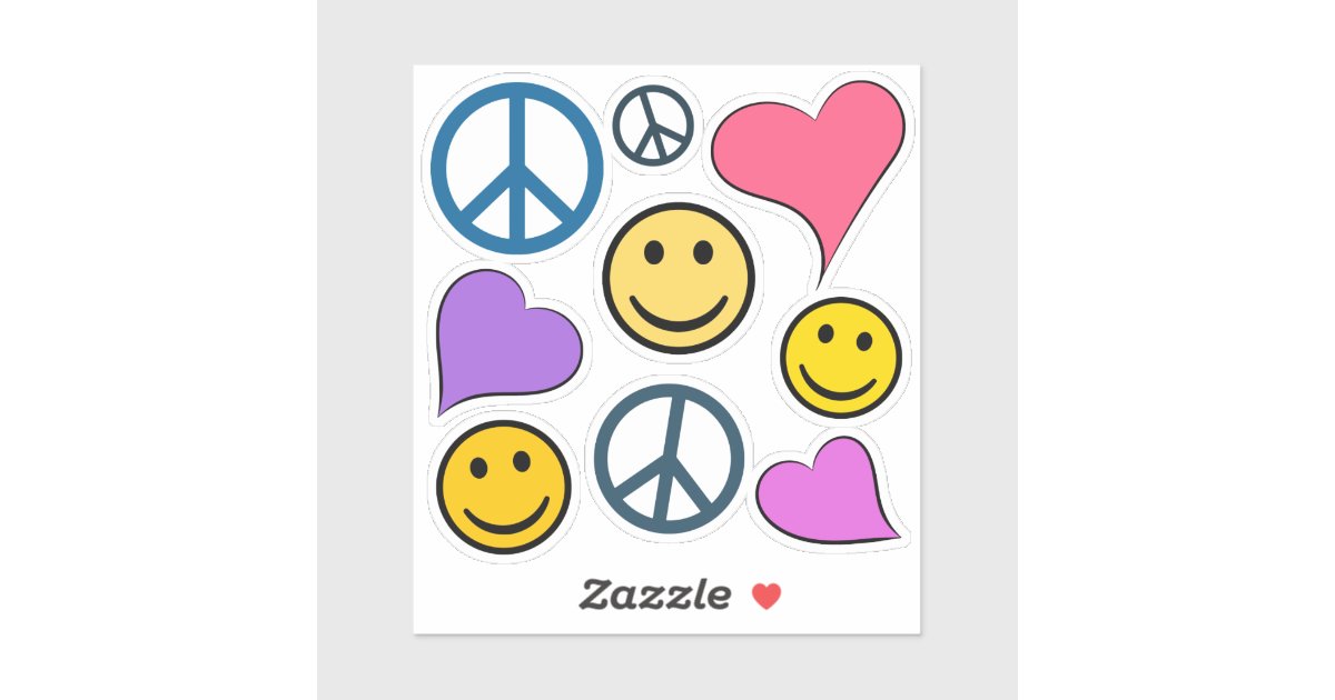 Peace Love Laugh Cute Sticker | Zazzle