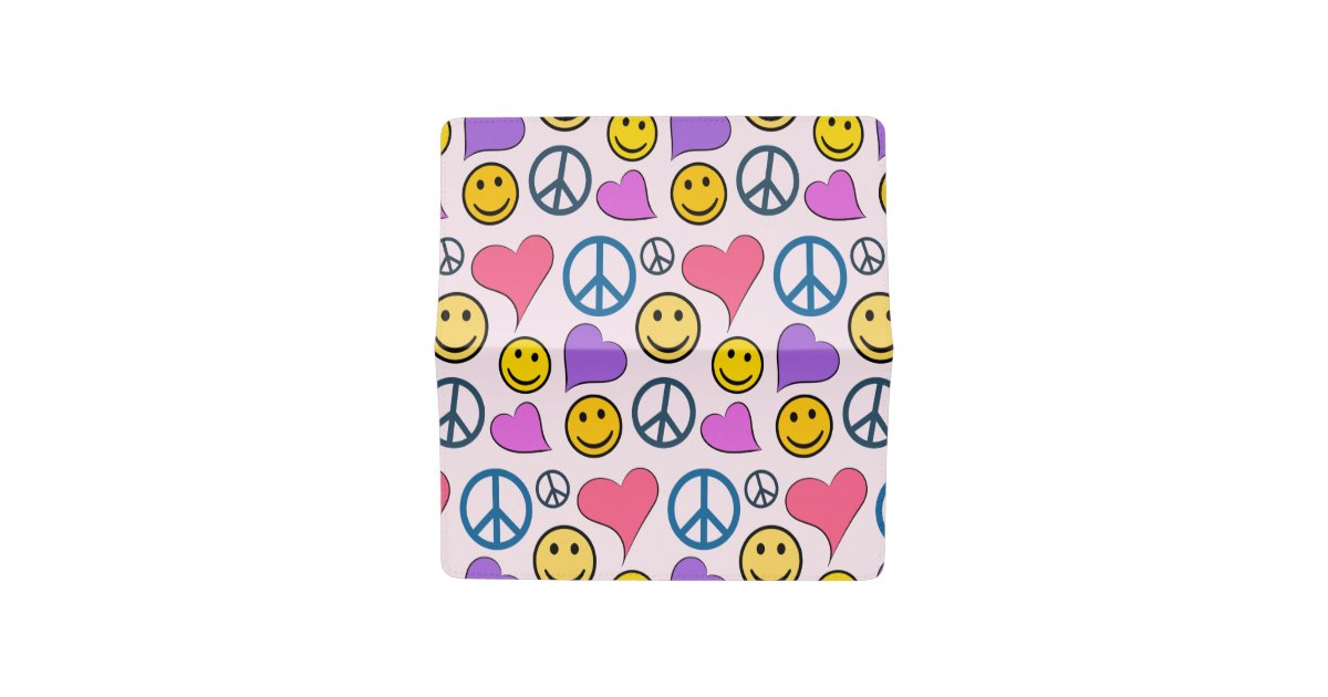 Peace Love Laugh Pattern Checkbook Cover | Zazzle