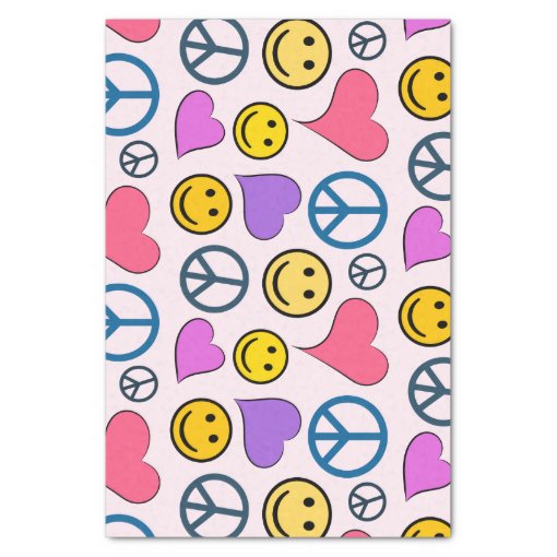 Peace Love Laugh Pattern Tissue Paper | Zazzle