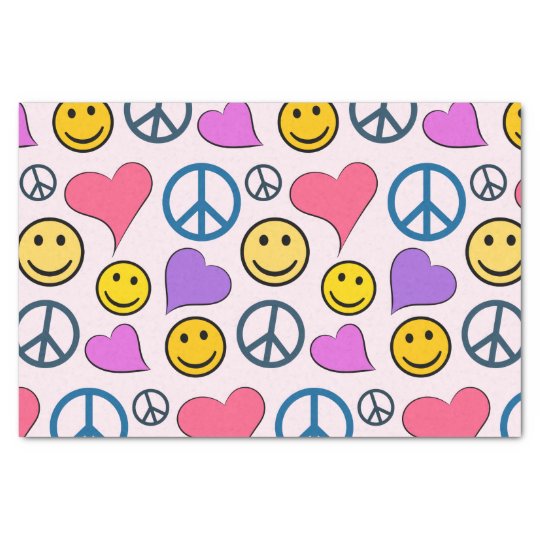 Peace Love Laugh Pattern Tissue Paper | Zazzle.com