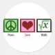 Peace Love Math Classic Round Sticker | Zazzle