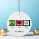 Peace Love Math Teacher Personalized Christmas Ceramic Ornament | Zazzle