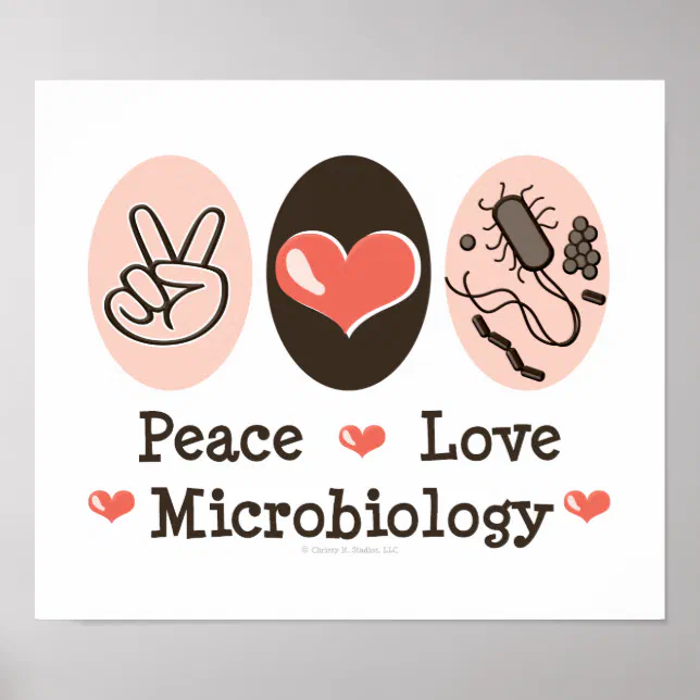 Peace Love Microbiology Poster | Zazzle