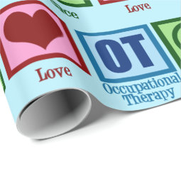 Peace Love Occupational Therapy Christmas Wrapping Paper | Zazzle